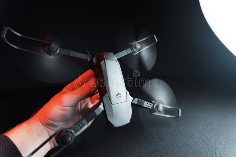Quadcopter in a Dark Room Illuminated by Red Light Stock Photo - Image ...