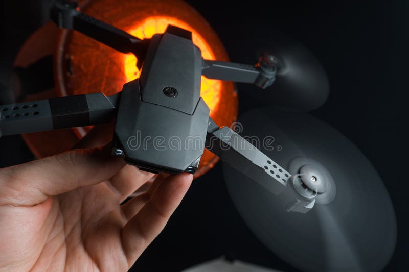Quadcopter in a Dark Room Illuminated by Red Light Stock Image - Image ...