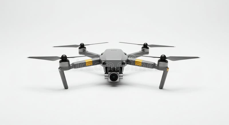 Quadcopter Drone with a Compact, Rectangular Gray Body Featuring Four ...