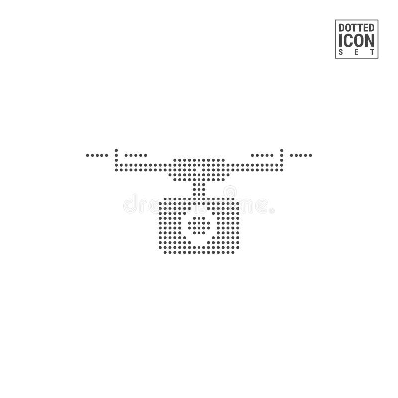 Quadcopter, Drone Dot Pattern Icon. Flying Camera Dotted Icon Isolated ...