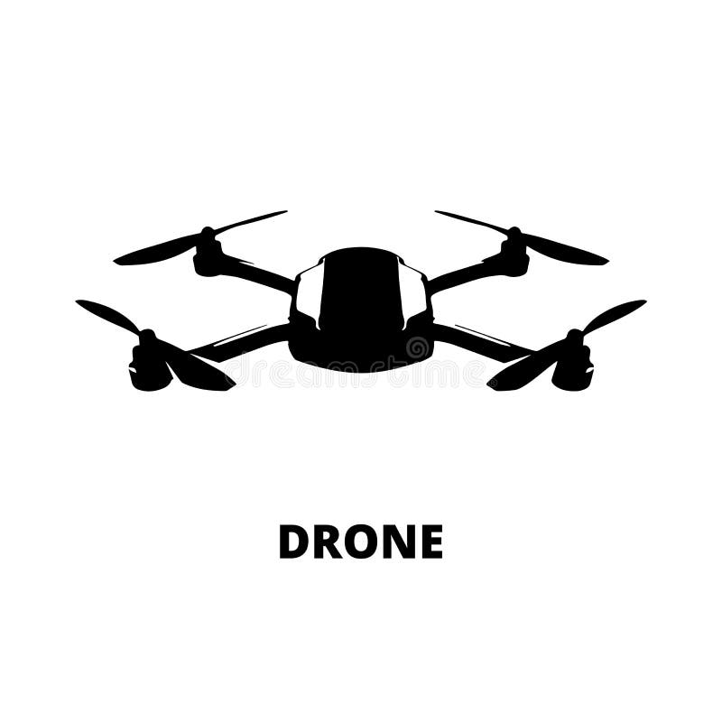 Drone Silhouette Video Aerial Fly Helicopter Stock Vector
