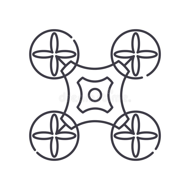 Quadcopter Icon, Linear Isolated Illustration, Thin Line Vector, Web ...