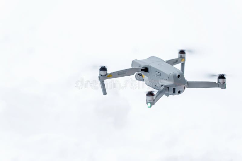 Quadcopter Launch in Winter Snowy Forest Stock Image - Image of forest ...