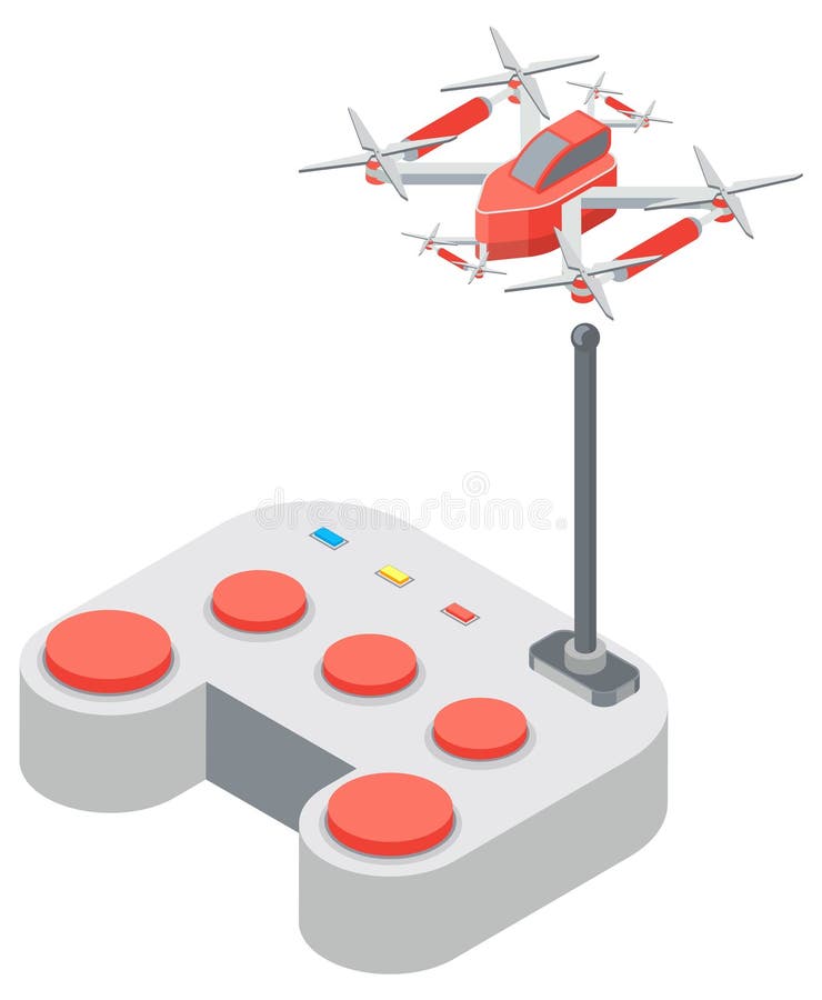 Quadcopter and Remote Controller, Drone Vector Stock Vector ...