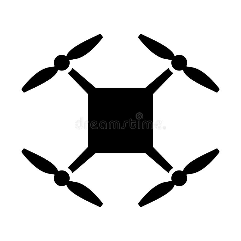 Quadcopter Simple Icon on White Background. Simple Element Vector ...