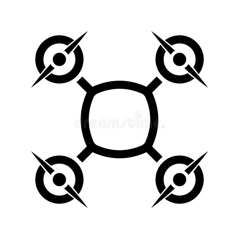 Quadcopter Simple Icon on White Background. Simple Element Vector ...