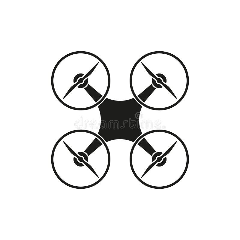 Quadcopter Simple Icon on White Background. Vector Illustration. Stock ...