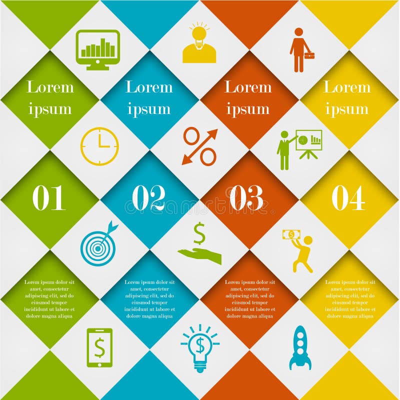 Quadra Il Modello Infographic Illustrazione Vettoriale - Illustrazione ...