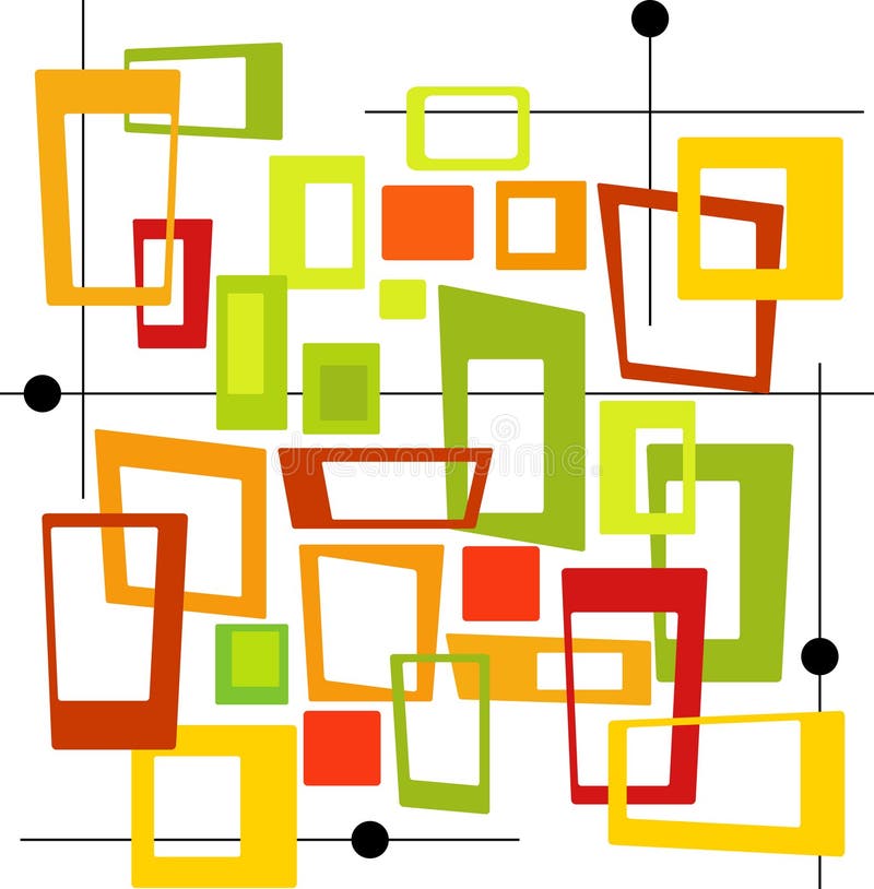 Quadrados Coloridos Retros (vetor Ilustração do Vetor - Ilustração de ...