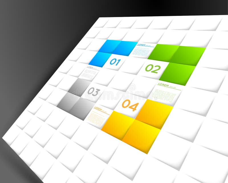 Quadrados Infographic Abstratos Do Molde Ilustração do Vetor ...