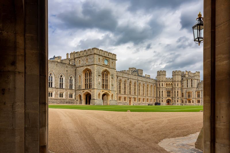 Quadrangle Courtyard of Windsor Castle, UK Stock Photo - Image of ...