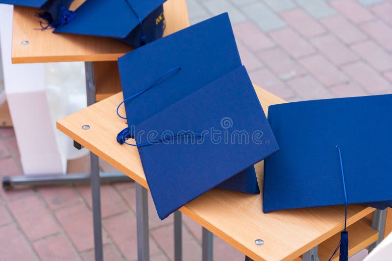 Quadrangular Cap As a Symbol of a Graduate. Background with Selective ...