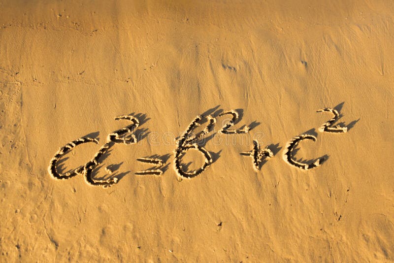 Quadratic Equation Handwriting on the Sand. Stock Photo - Image of ...