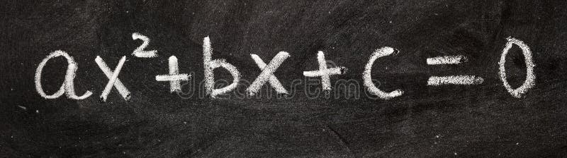 Quadratic Equations Handwritten on a Blackboard with Chalk Stock Photo ...