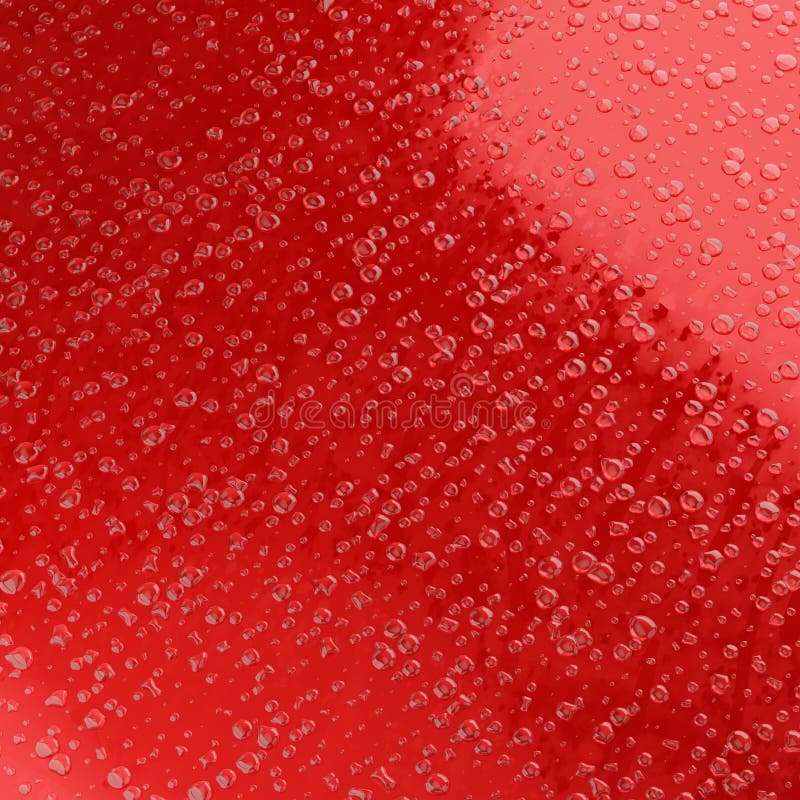 Quadratic Image of a Drop of Water on a Flat Red Surface Stock ...