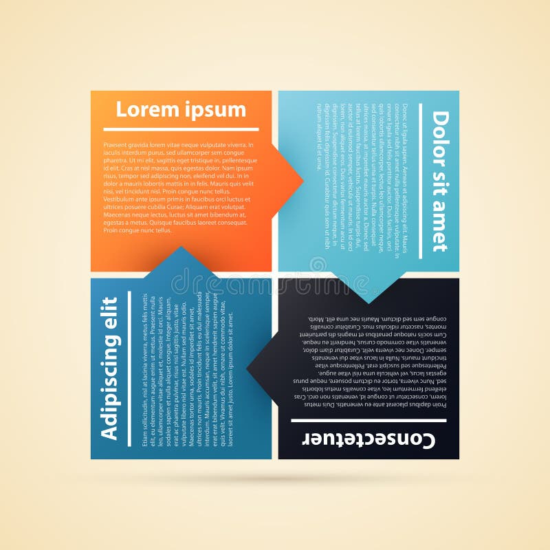 4 Quadratische Elemente, Die Nacheinander Folgen Stock Abbildung ...