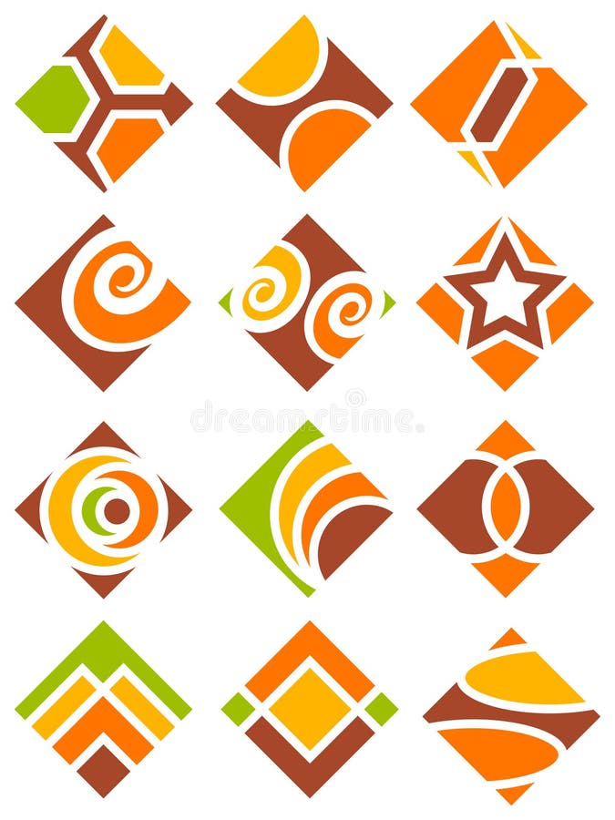 Quadratische Logo-Vorlage, Design-Vektor-Icon-Abbildung Stock Abbildung ...