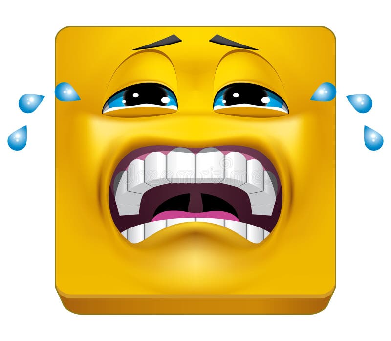 Schwitzende Hitze Des Quadratischen Emoticon Stock Abbildung ...