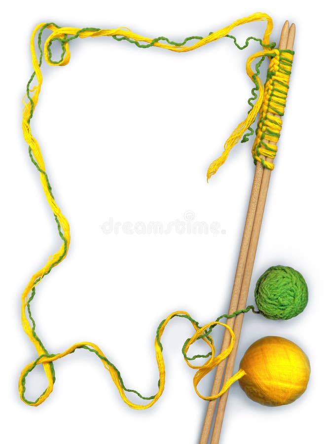 Quadro Das Linhas Amarradas Em Agulhas E Em Tecer Os Dois Clews Foto de ...