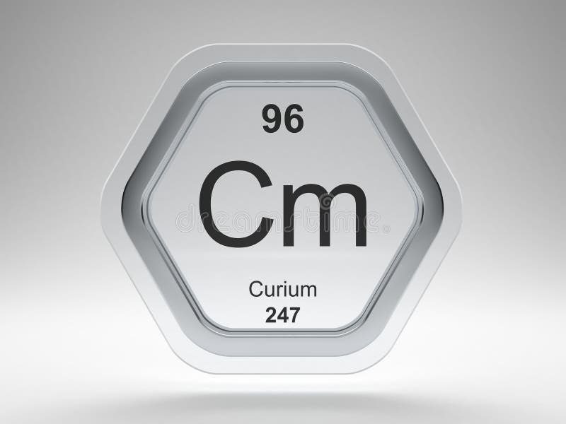Símbolo De Cúrio Sinalizar Cúrio Com Número Atômico E Peso Atômico Cm ...