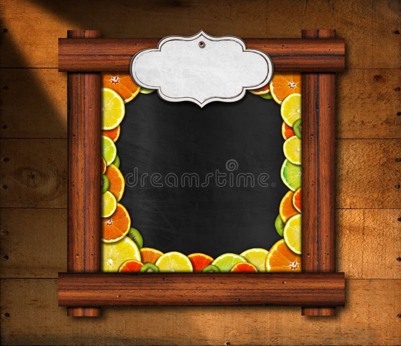 Quadro De Madeira Com Papel Manchado Ilustração Stock - Ilustração de ...