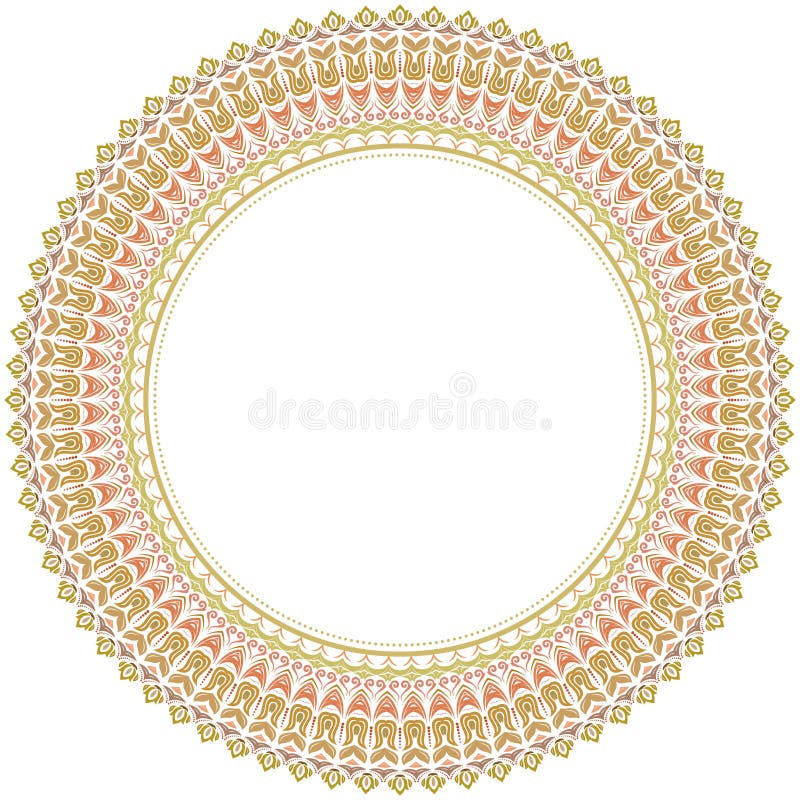 Quadro Redondo Do Vetor Moderno Floral Ilustração do Vetor - Ilustração ...