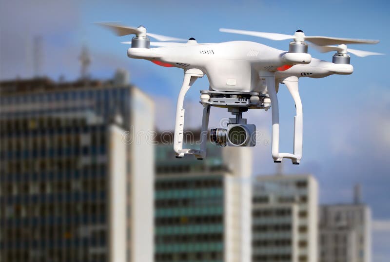 Quadrocopter, Copter, Drone in Action Stock Image - Image of copter ...