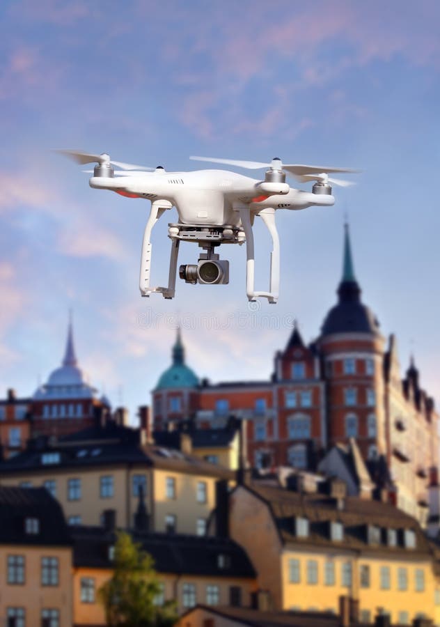 Quadrocopter, Copter, Drone in Action Stock Photo - Image of ...