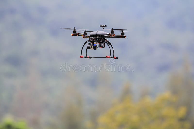 Quadrocopter drone stock image. Image of helicopter, control - 44769775