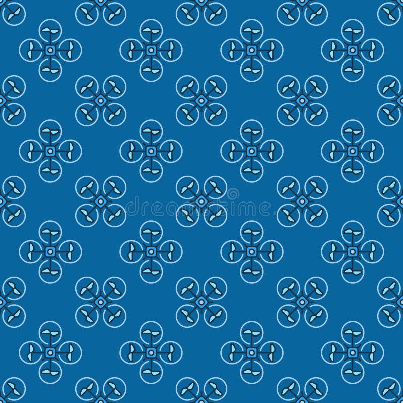 Quadrotor Vector Concept Blue Modern Seamless Pattern Stock ...