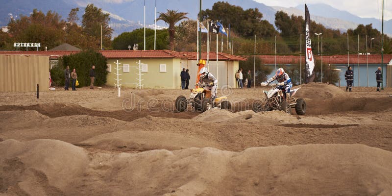 Quads at motocross race editorial photography. Image of lifestyle ...