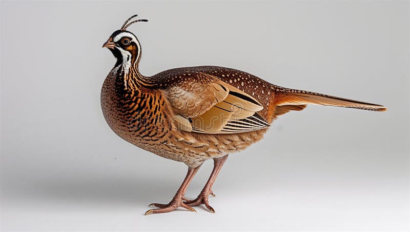 Whole Quail with Browned Skin and Compact Form Positioned Diagonally on ...