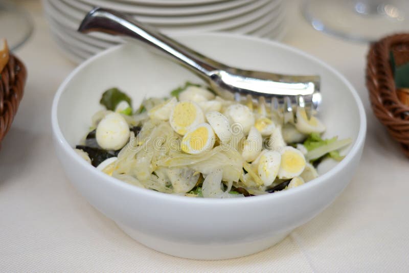Quail egg salad stock photo. Image of eggs, table, small - 58897126