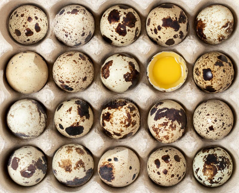 Quail Eggs in Cardboard Packaging on a Wooden Table, Texture Stock ...