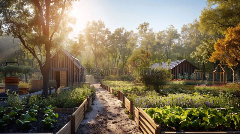 A Quail Farm with Plants and Wooden Structures Radiates Tranquility ...