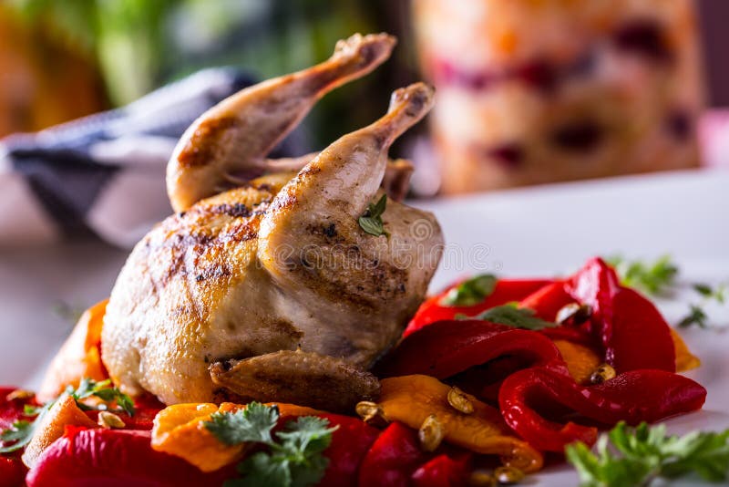 Quail. Grilled Quail stock photo. Image of quails, fine - 71944812