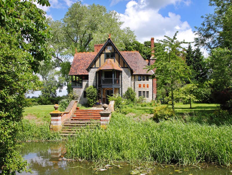 Quaint Riverside Cottage stock photo. Image of steps - 17716914