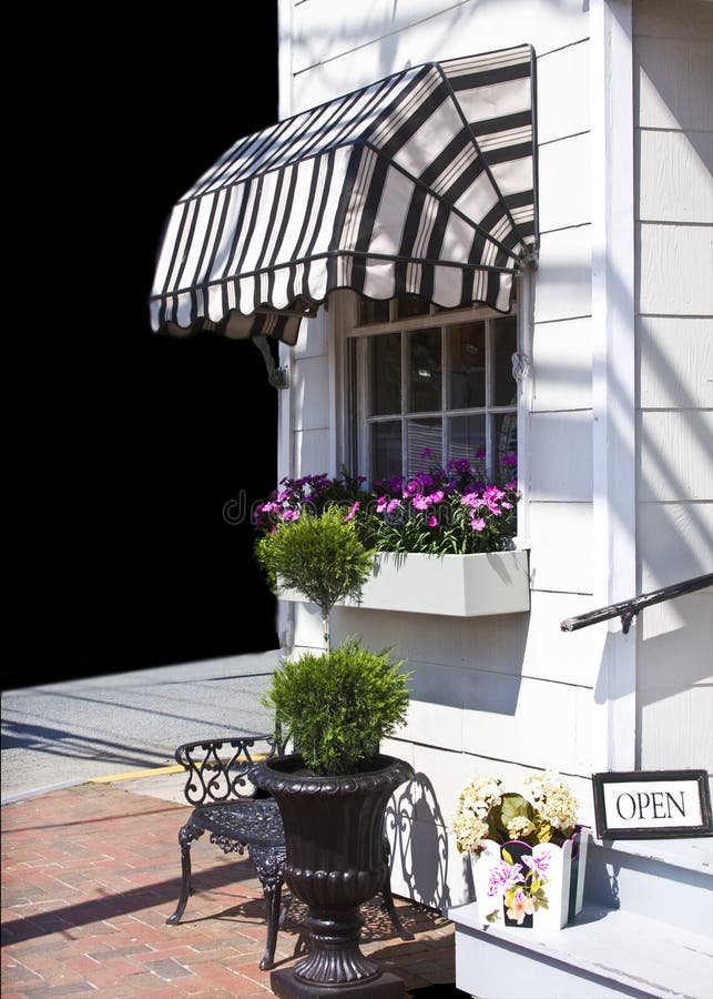 Quaint Store Front stock photo. Image of awnings, white - 9314536