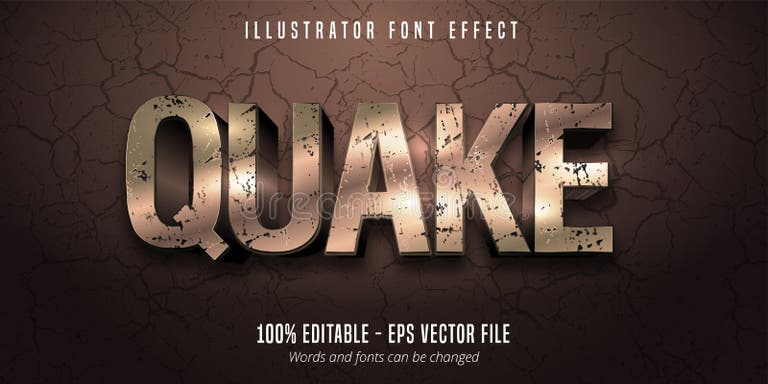 Quake 3D Style Editable Font Effect Stock Vector - Illustration of ...