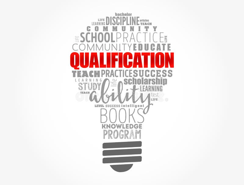 Qualification Light Bulb Word Cloud, Education Business Concept ...