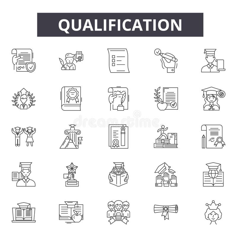 Qualification Line Icons, Signs, Vector Set, Linear Concept, Outline ...
