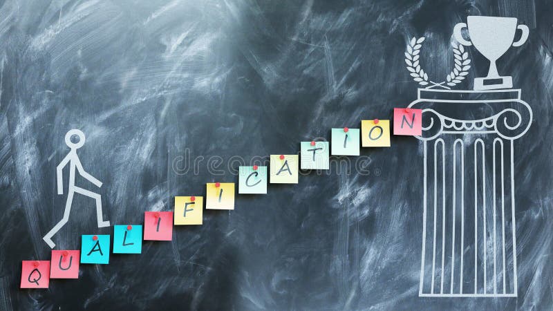Qualification Make Steps To Success Stock Illustration - Illustration ...