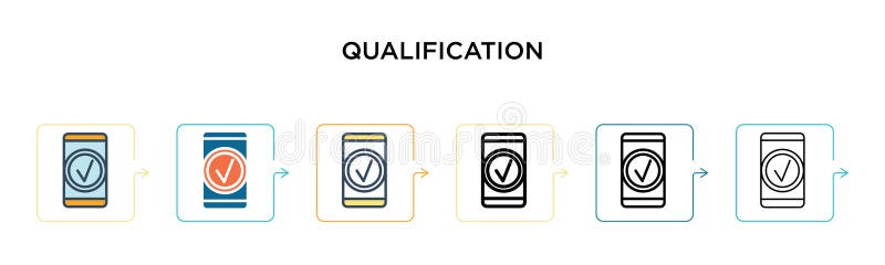 Qualification Vector Icon in 6 Different Modern Styles. Black, Two ...