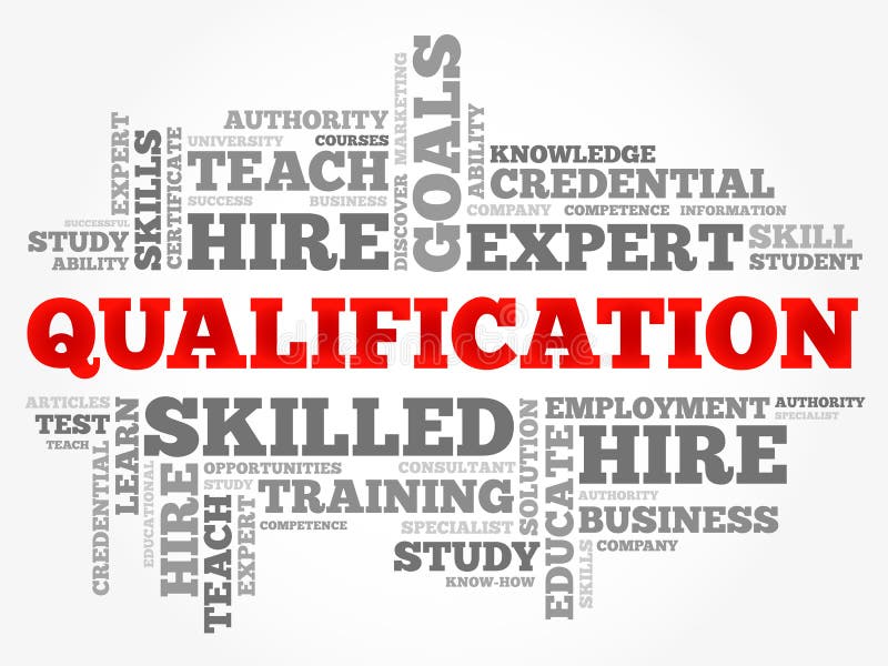 Qualification Word Written on Wood Block. Qualification Text on Table ...