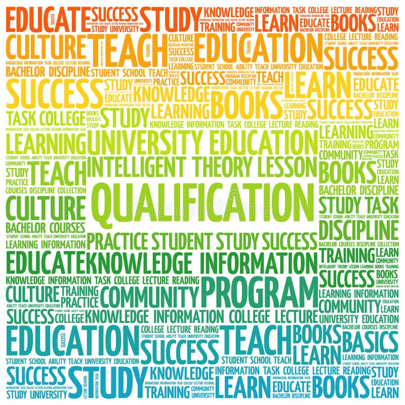 Qualification Word Cloud, Education Concept Stock Illustration ...