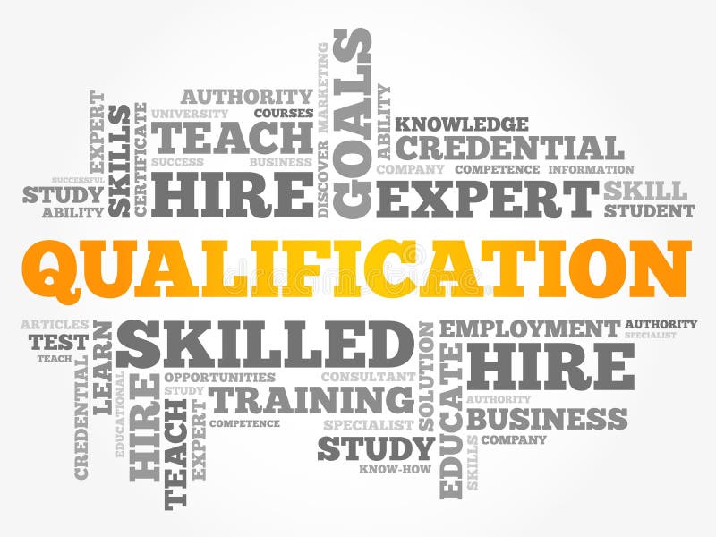 Qualification word cloud stock illustration. Illustration of business ...