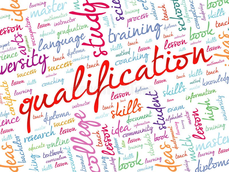 Qualification Word Cloud, Education Concept Stock Illustration ...
