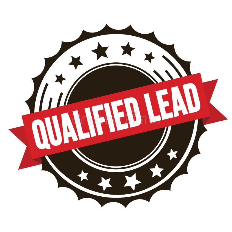 QUALIFIED LEAD Text on Red Brown Ribbon Stamp Stock Illustration ...