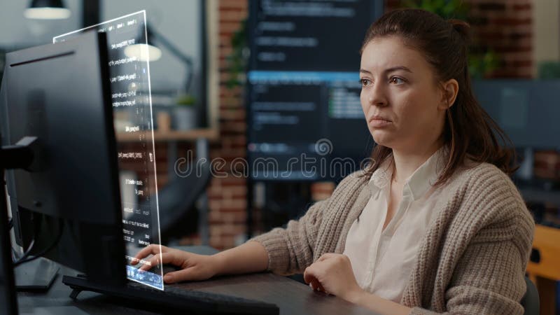 Developer Visualizing Code With Ar Stock Image Image Of Maintenance