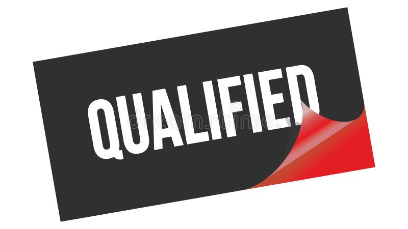 QUALIFIED Text on Black Red Sticker Stamp Stock Illustration ...